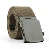 China Custom Printed Canvas Belt 130cm Length 3.8cm Width Flip Top Fabric Belt for Men for sale