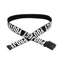 China Custom Printed Canvas Belt 130cm Length 3.8cm Width Flip Top Fabric Belt for Men for sale
