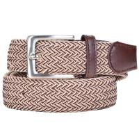 China Custom Logo Elastic Fabric Braided Stretch Belt 3.4cm Width for Men Women OEM for sale