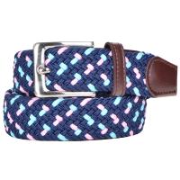 China Custom Logo Elastic Fabric Braided Stretch Belt 3.4cm Width for Men Women OEM for sale
