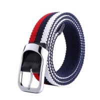 China Men Rubber Stretch Elastic Belt 2.5cm Width Colorful Woven Belt for sale