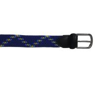 China Custom Woven Elastic Belt 3.4cm Polyester Rubber Braided Belt for Men OEM Logo for sale