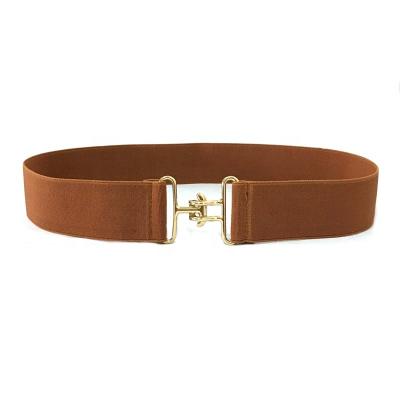 China Unisex Elastic Belt 2cm Width Alloy Buckle Polyester Custom Waist 68-95cm for sale