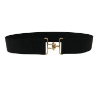 China Unisex Elastic Belt 2cm Width Alloy Buckle Polyester Custom Waist 68-95cm for sale