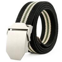 China Solid Color Polyester Webbing Belt 3.8cm Pin Buckle Belt for Jeans Casual 130cm for sale