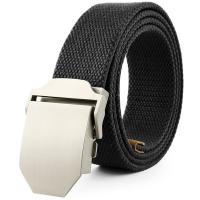 China Solid Color Polyester Webbing Belt 3.8cm Pin Buckle Belt for Jeans Casual 130cm for sale