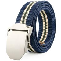 China Solid Color Polyester Webbing Belt 3.8cm Pin Buckle Belt for Jeans Casual 130cm for sale