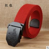 China Unisex Stretch Cotton Canvas Belt 130cm Military Web Belt Polyester for sale