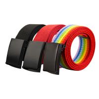 China Unisex Military Nylon Canvas Belt 130cm Heavy Duty Web Belt with Iron Pin Buckle for sale