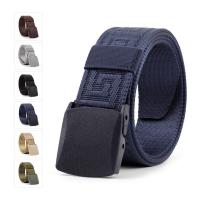 China Unisex Plastic Buckle Cotton Canvas Belt 115cm Metal Allergy Protection for sale