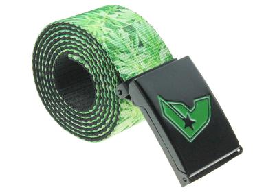 China Outdoor Cotton Canvas Belt 3.8x120cm Military Style Woven Webbing with Metal Buckle for sale