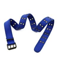 China Unisex Stitched Knitted Belt 105cm Double Grommet Web for sale
