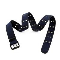 China Unisex Stitched Knitted Belt 105cm Double Grommet Web for sale