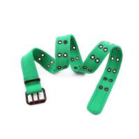 China Unisex Stitched Knitted Belt 105cm Double Grommet Web for sale