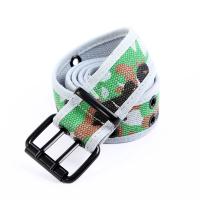 China Camouflage Fabric Web Belt Custom 105cm Double Eyelet Polyester Cotton for sale