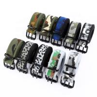 China Camouflage Fabric Web Belt Custom 105cm Double Eyelet Polyester Cotton for sale