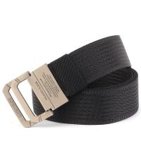China Nylon Fabric Web Belt 3.8cm Wide Zinc Alloy Double Ring Buckle Belt 120cm for sale
