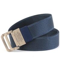 China Nylon Fabric Web Belt 3.8cm Wide Zinc Alloy Double Ring Buckle Belt 120cm for sale