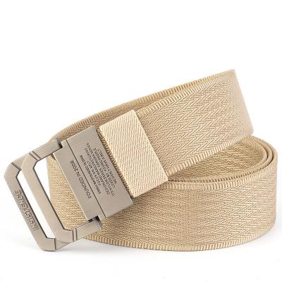 China Nylon Fabric Web Belt 3.8cm Wide Zinc Alloy Double Ring Buckle Belt 120cm for sale