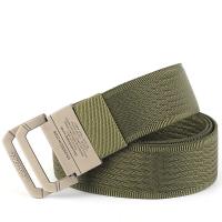China Nylon Fabric Web Belt 3.8cm Wide Zinc Alloy Double Ring Buckle Belt 120cm for sale