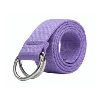 China Canvas Knitted Belt 110cm Double D Ring Belt Unisex Cotton Web for sale