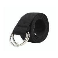 China Canvas Knitted Belt 110cm Double D Ring Belt Unisex Cotton Web for sale