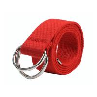 China Canvas Knitted Belt 110cm Double D Ring Belt Unisex Cotton Web for sale