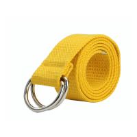 China Canvas Knitted Belt 110cm Double D Ring Belt Unisex Cotton Web for sale
