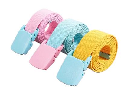 China Custom Cotton Canvas Belt 120cm Length Alloy Buckle Eco Friendly Woven Belt for sale