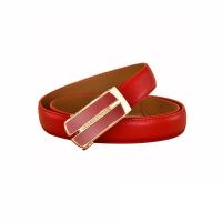 China Eco Friendly Women Skinny Leather Belt 2.3cm Width 100-120cm Adjustable Automatic for sale