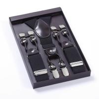 China Elastic Leather Suspenders Mens 3.5cm Width 120cm Length Custom Logo for sale