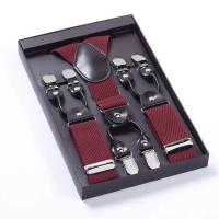 China Elastic Leather Suspenders Mens 3.5cm Width 120cm Length Custom Logo for sale