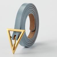 China Zinc Alloy Buckle Leather Belt Slim Triangle 130cm Ladies Multicolor Custom for sale