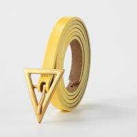 China Zinc Alloy Buckle Leather Belt Slim Triangle 130cm Ladies Multicolor Custom for sale