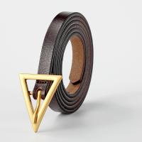 China Zinc Alloy Buckle Leather Belt Slim Triangle 130cm Ladies Multicolor Custom for sale
