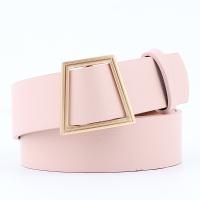 China Women's PU Leather Waist Belt 120cm 3.5cm Wide Zinc Alloy Buckle Coat Belt for sale