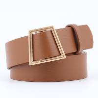 China Women's PU Leather Waist Belt 120cm 3.5cm Wide Zinc Alloy Buckle Coat Belt for sale