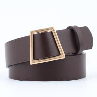 China Women's PU Leather Waist Belt 120cm 3.5cm Wide Zinc Alloy Buckle Coat Belt for sale