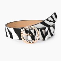 China Eco Friendly PU Leather Animal Print Belt Women 106cm Zebra Leopard Snake Design for sale