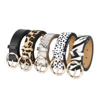China Eco Friendly PU Leather Animal Print Belt Women 106cm Zebra Leopard Snake Design for sale