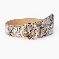 China Eco Friendly PU Leather Animal Print Belt Women 106cm Zebra Leopard Snake Design for sale