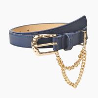 China Candy Color PU Leather Ladies Fashion Belt 2.3cm Wide 105cm Length Spring Summer for sale