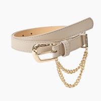 China Candy Color PU Leather Ladies Fashion Belt 2.3cm Wide 105cm Length Spring Summer for sale
