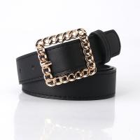 China Decoractive Black Pu Leather Belts 2.8cm O Ring Belt Buckle for sale
