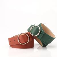 China Eco Friendly PU Leather Belt 104cm Round Buckle Women Fashion Accessory for sale