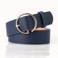 China Eco Friendly PU Leather Belt 104cm Round Buckle Women Fashion Accessory for sale