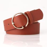 China Eco Friendly PU Leather Belt 104cm Round Buckle Women Fashion Accessory for sale