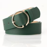 China Eco Friendly PU Leather Belt 104cm Round Buckle Women Fashion Accessory for sale