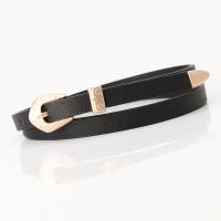 China Women Skinny PU Leather Belt 1.1cm Waist Belt Designer Eco Friendly 102cm for sale