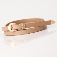 China Women Skinny PU Leather Belt 1.1cm Waist Belt Designer Eco Friendly 102cm for sale